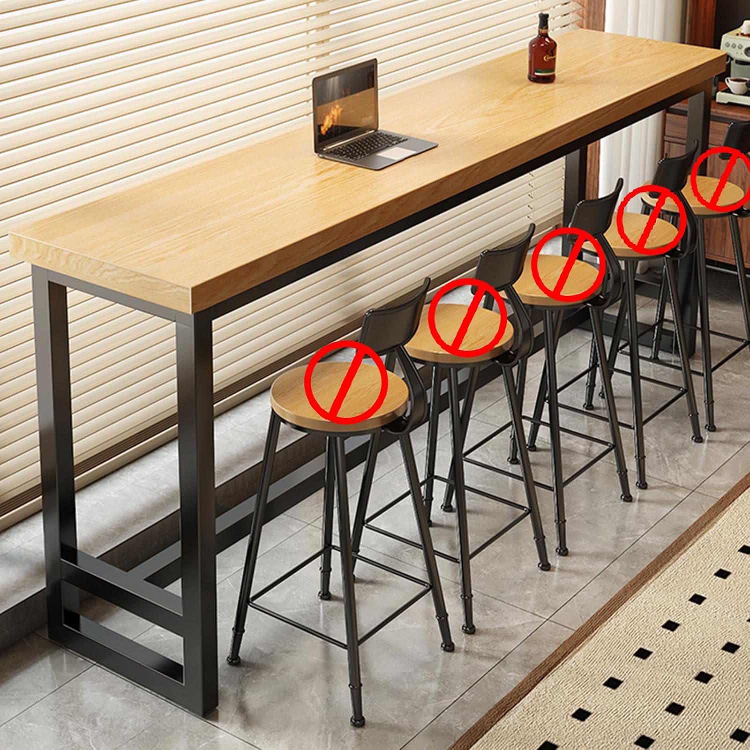Amazon.com: Modern High Top Bar Counter for Kitchen or Dining Room ...