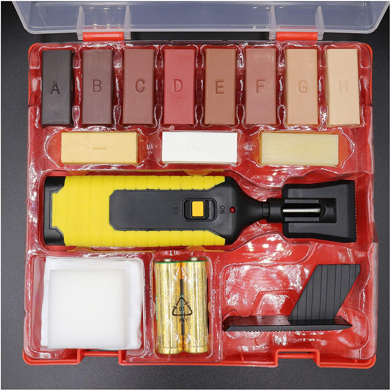 19PC Laminate Floor Worktop Repair Kit Wax System Study Case Chips ...