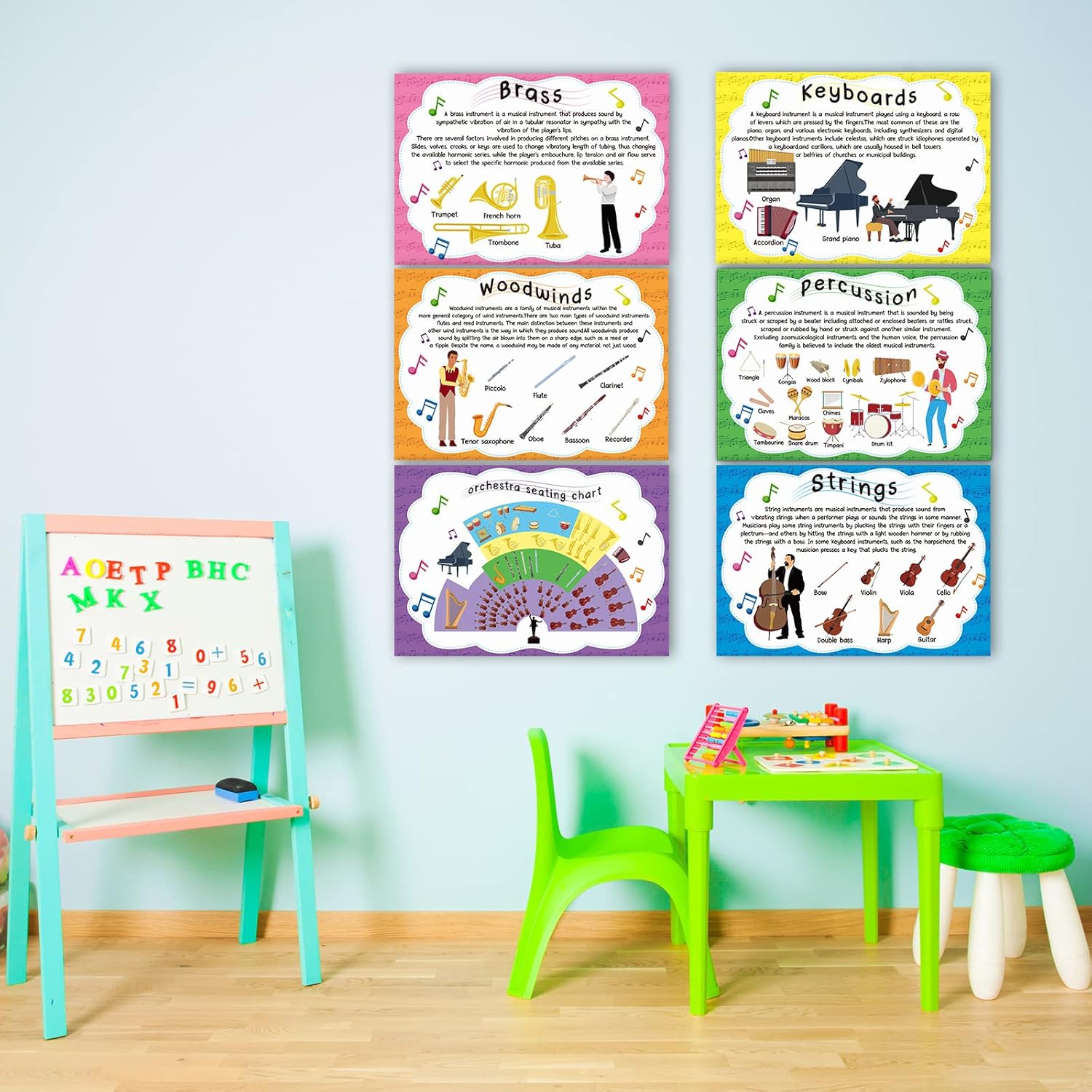 Music Posters Musical Instruments Bulletin Board Set Morocco | Ubuy