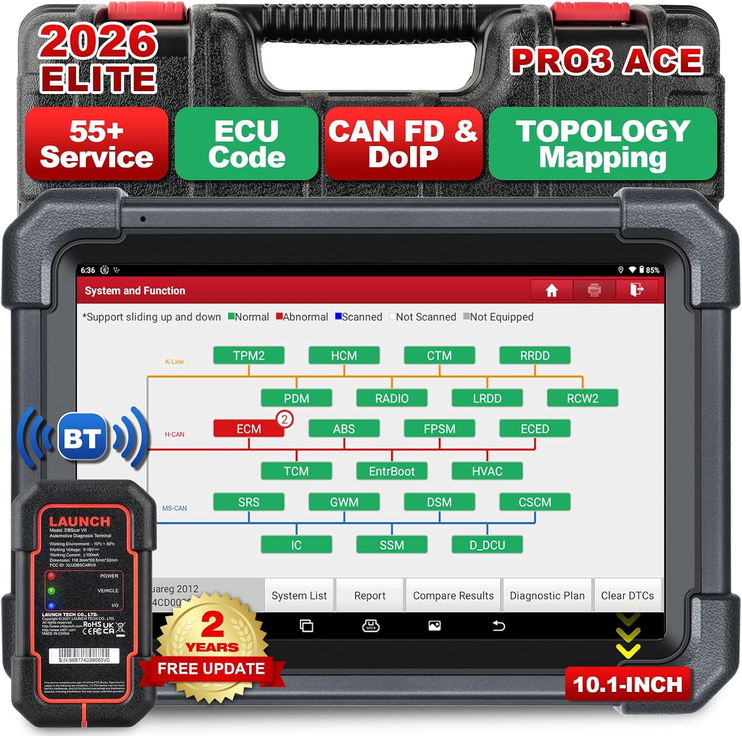 LAUNCH X431 PRO3 ACE 2026 Upgraded Bidirectional Scan Tool with DBSCar ...
