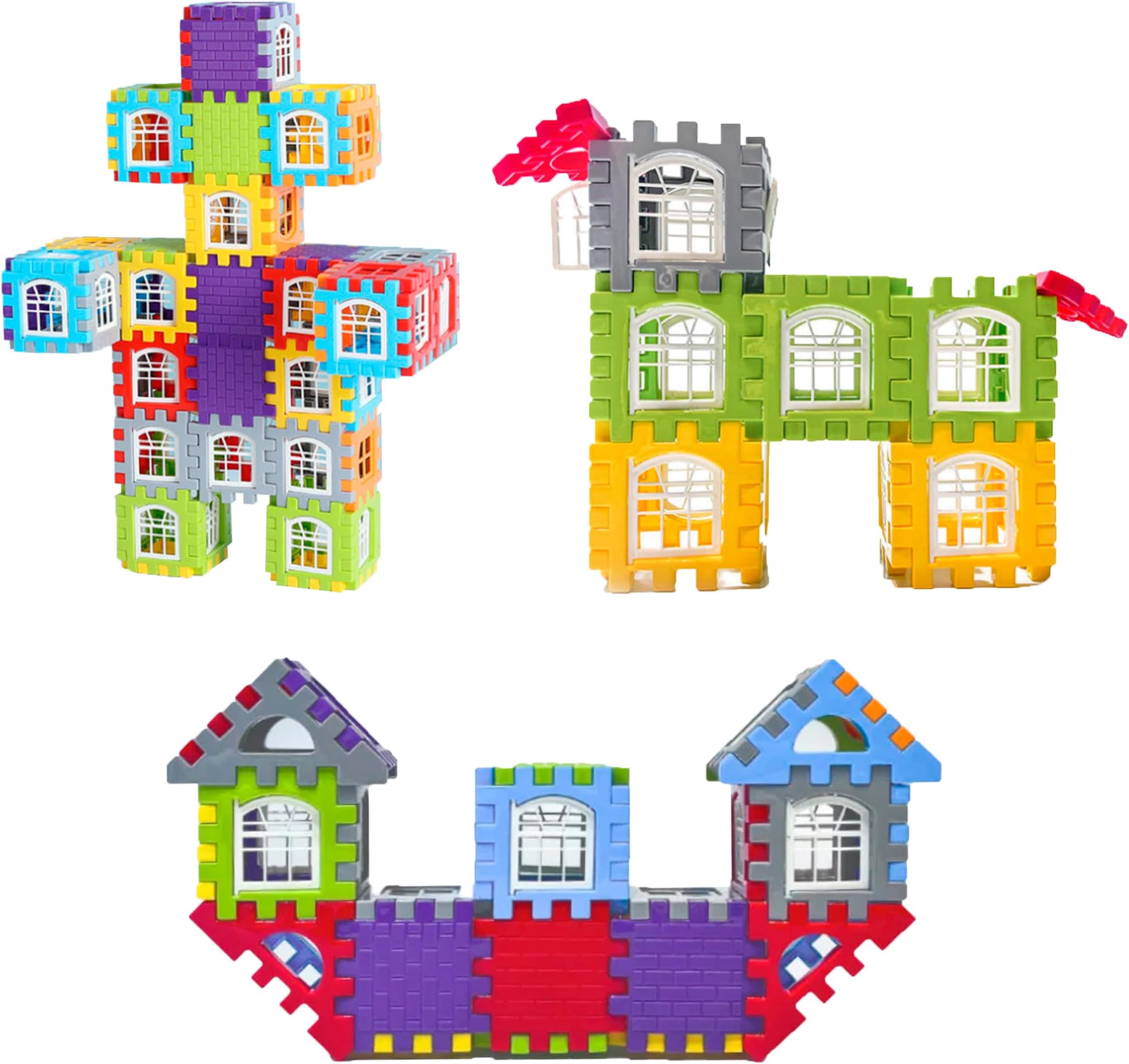 Buy VGRASSP DIY Colorful House Building Blocks Set Toy for Kids with ...
