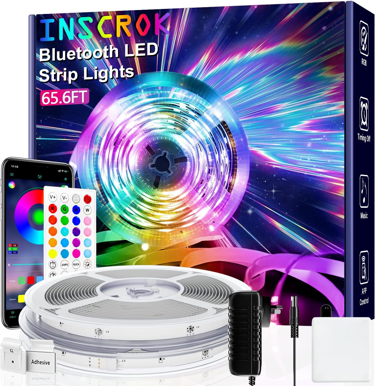 20m Bluetooth LED Light Strip,Inscrok LED String Lights, LED Strips ...