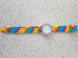 JewelTime Geneva Rainbow Crystal Rhinestone Watch Silicone Jelly Link ...