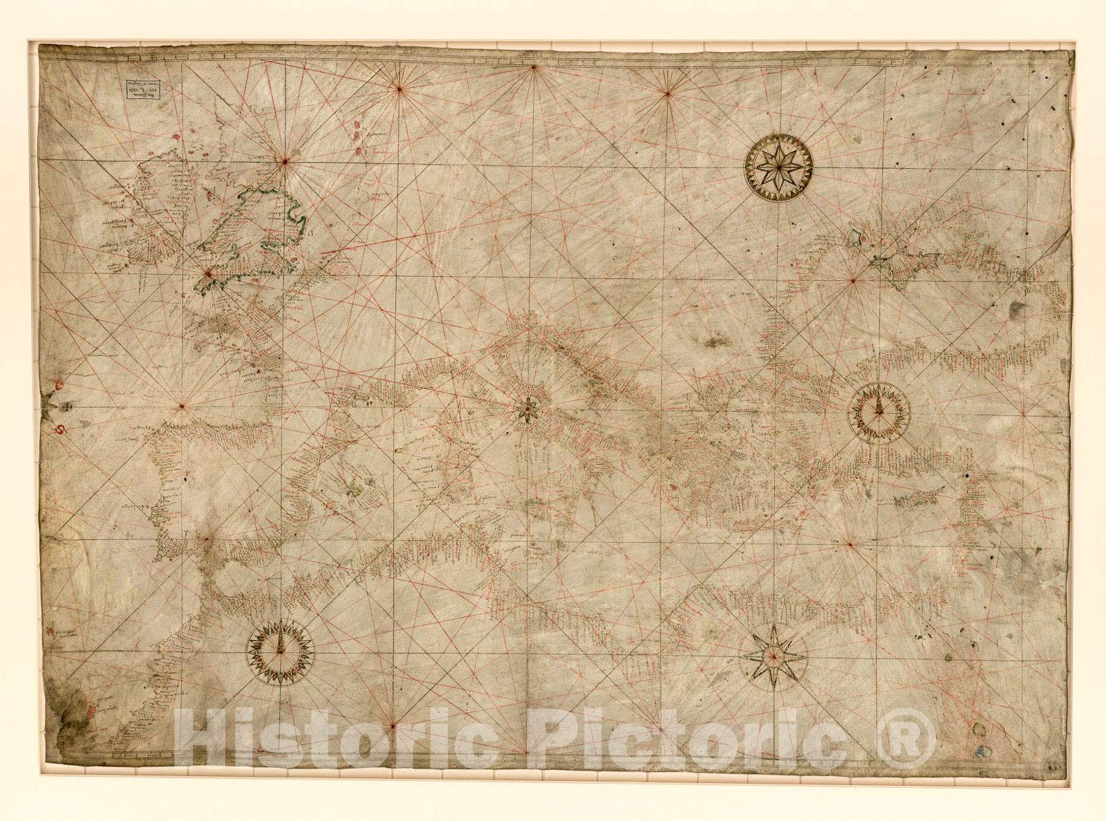 Buy Historic 1500 - [Portolan Chart of The Mediterranean, The Black Sea ...