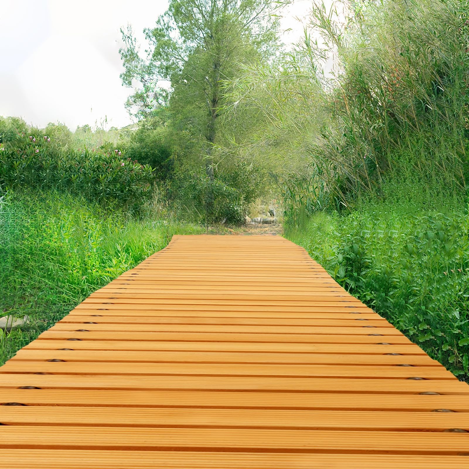 Outdoor Walkway 12ft X 45cm Garden Pathway, Wooden Garden Pathway ...