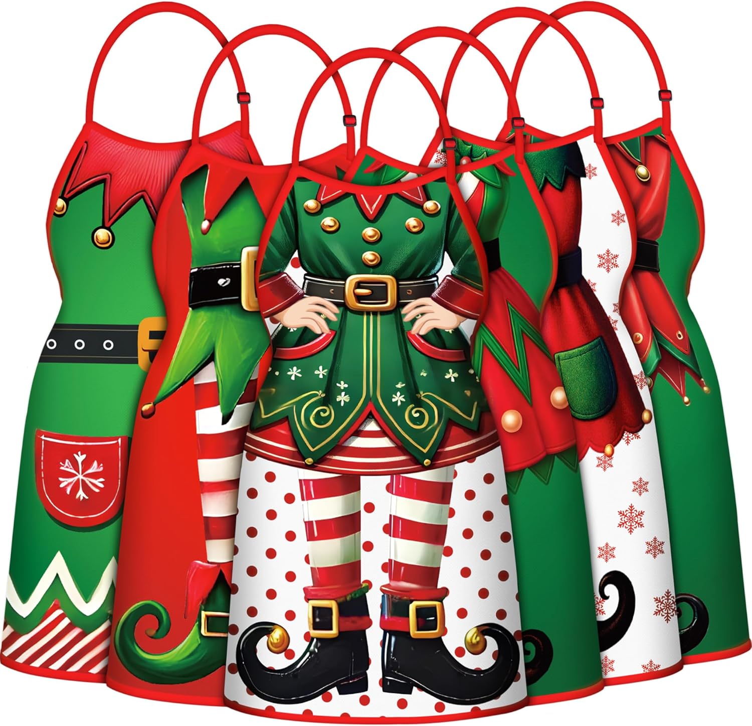 Amazon.com: 90shine 6PCS Christmas Aprons for Women: Kitchen Baking ...