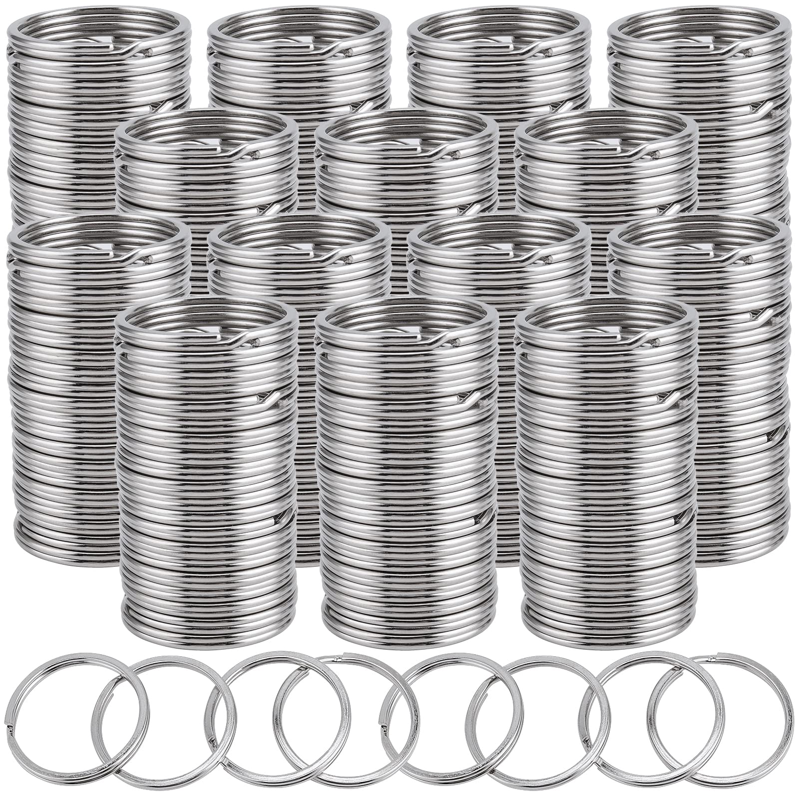 ZOENHOU 500 Pack 25mm Small Keyring Rings Hoops, Round Metal Split ...