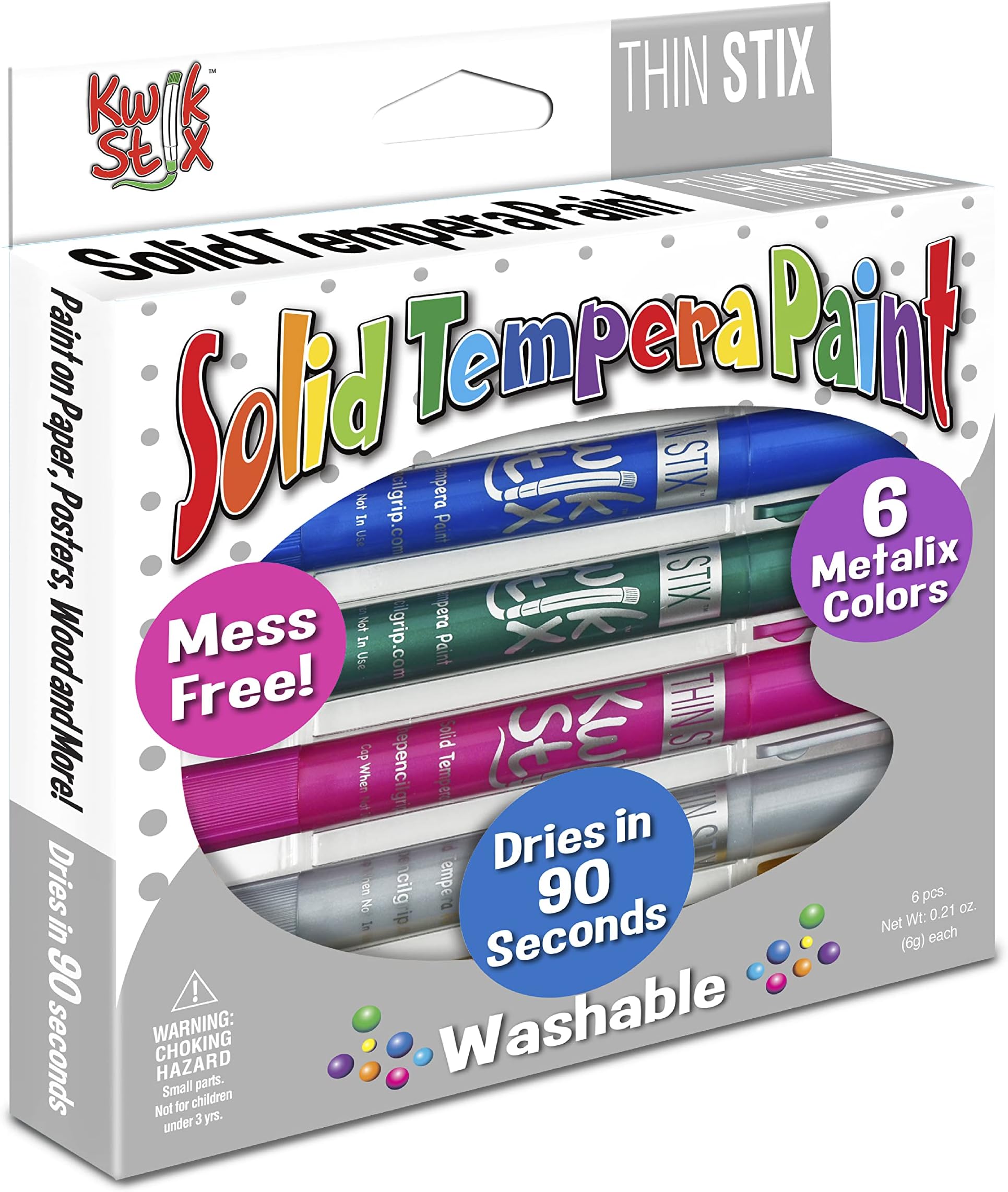 Amazon.com: Kwik Stix Solid Tempera Paint Sticks, 12 Metallic Colors ...
