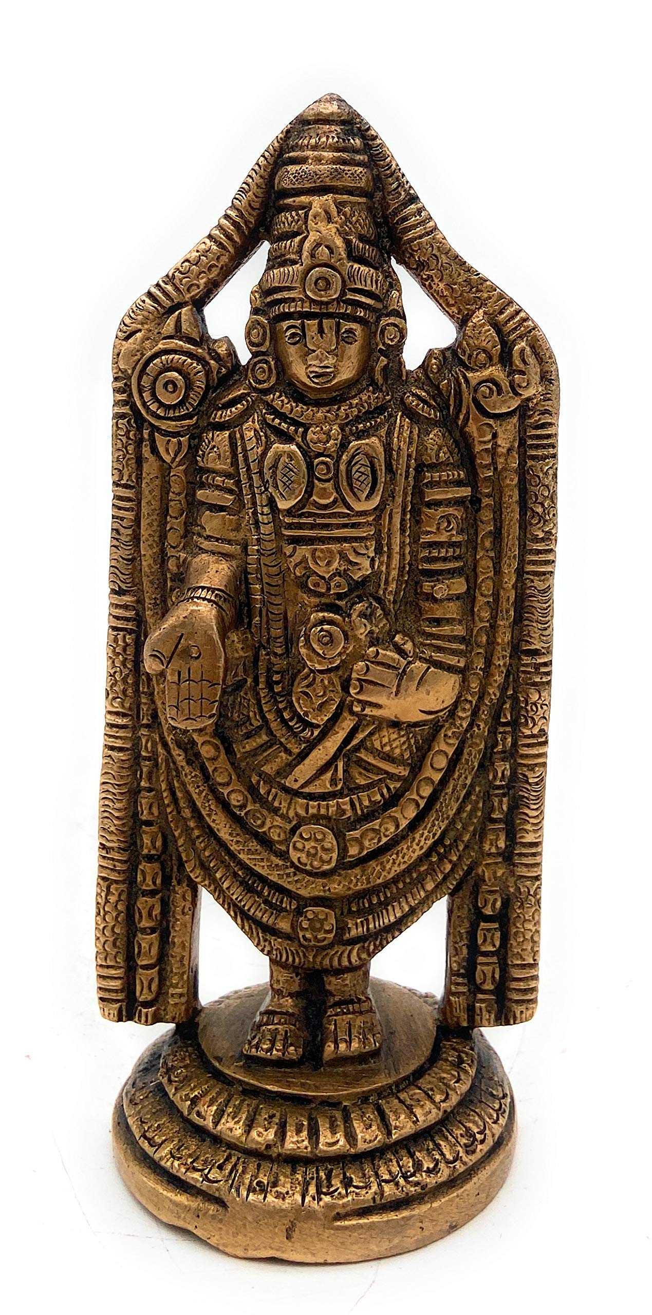 Buy South Indian Arts Brass Venkateswara Idol | Lord Thirupathi Statue ...