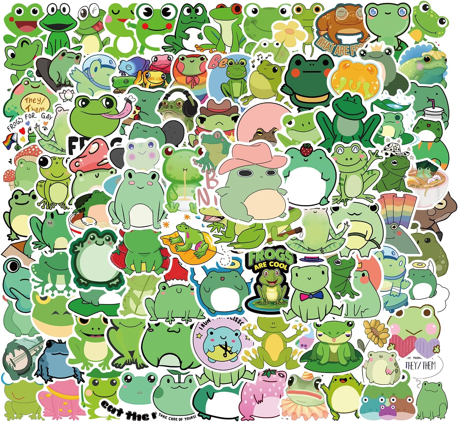 Amazon.com : 500 Pieces Frog Stickers Green Spotted Frog Cute Stickers ...