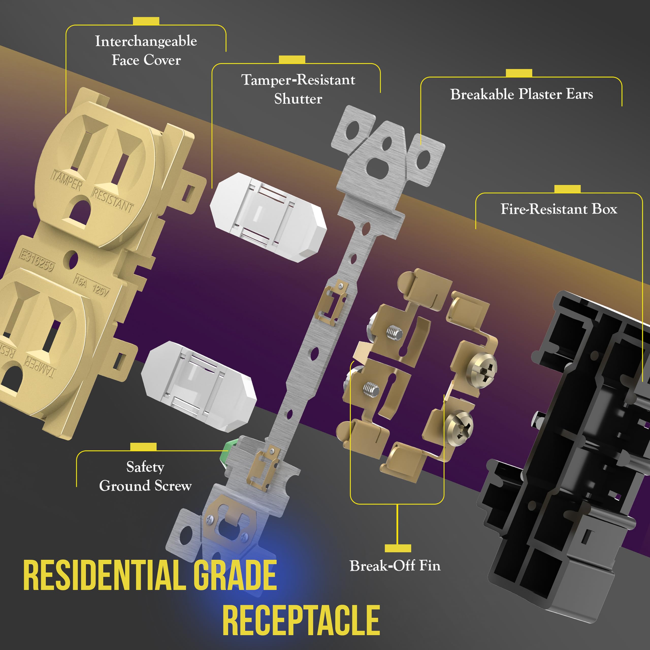 Snapklik.com : Elite Series Duplex Receptacle, Residential Grade Wall ...