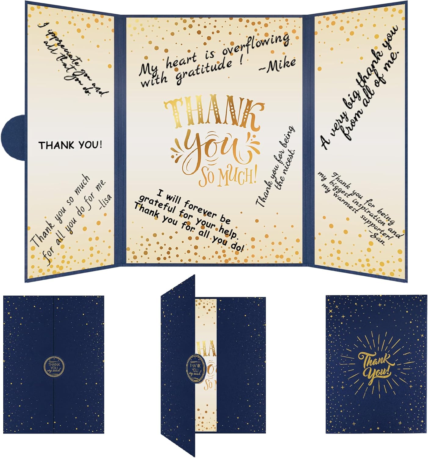 Amazon.com: Vlipoeasn Thank You Card Guest Book Alternative, Blue and ...