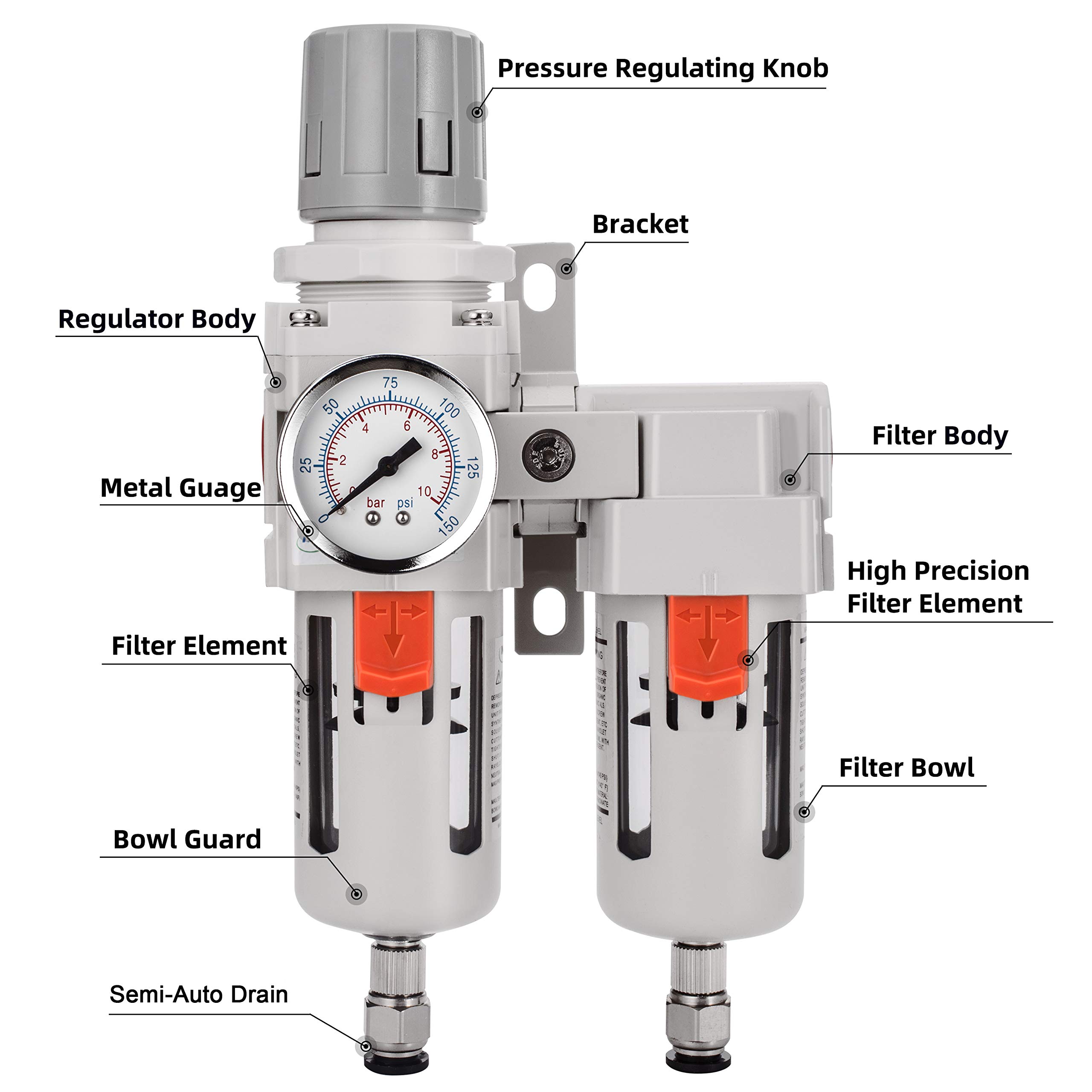 Snapklik.com : 1/2" NPT Air Dryer System - 5 Micron Particulate Filter ...