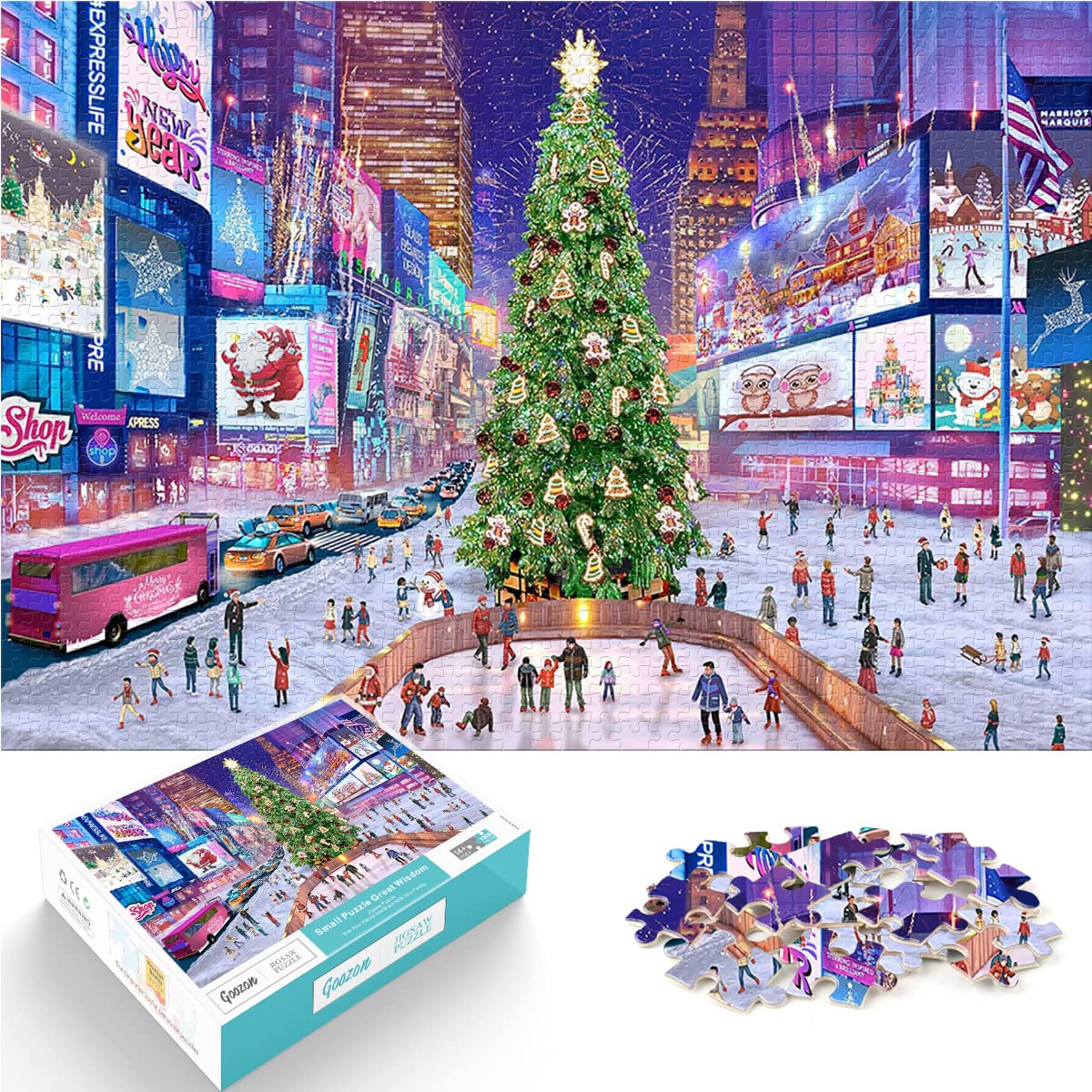puzzle 1000 pieces Christmas Square puzzles jigsaw adults kids ...