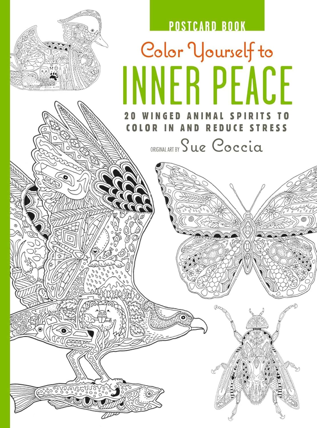 Color Yourself to Inner Peace Postcard Book: 20 Winged Animal Spirits ...