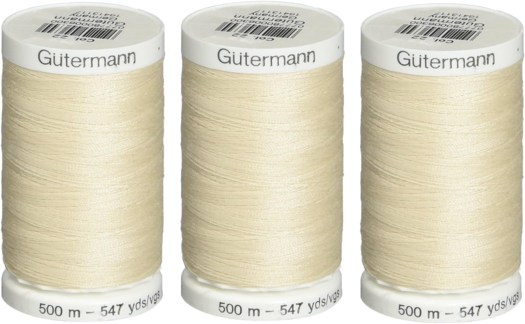 Amazon.com: Gutermann Sew All Polyester Thread, 1000mtr, Cream (0414 ...
