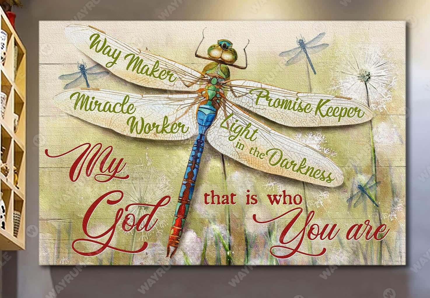 Amazon.com: Colorful dragonfly drawing, White dandelion, My God that is ...