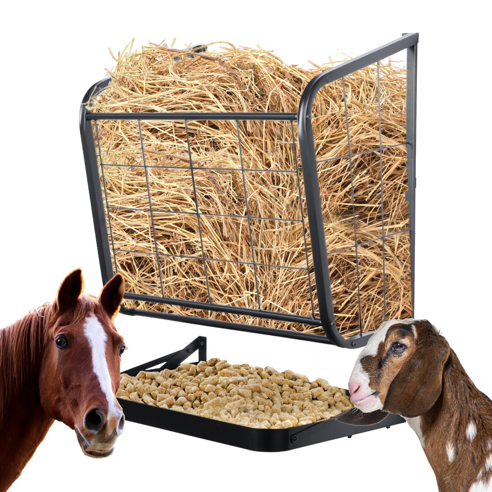Snapklik.com : Tonchean Hay Feeder Goat, 23 Gallon Wall Mounted Hay ...