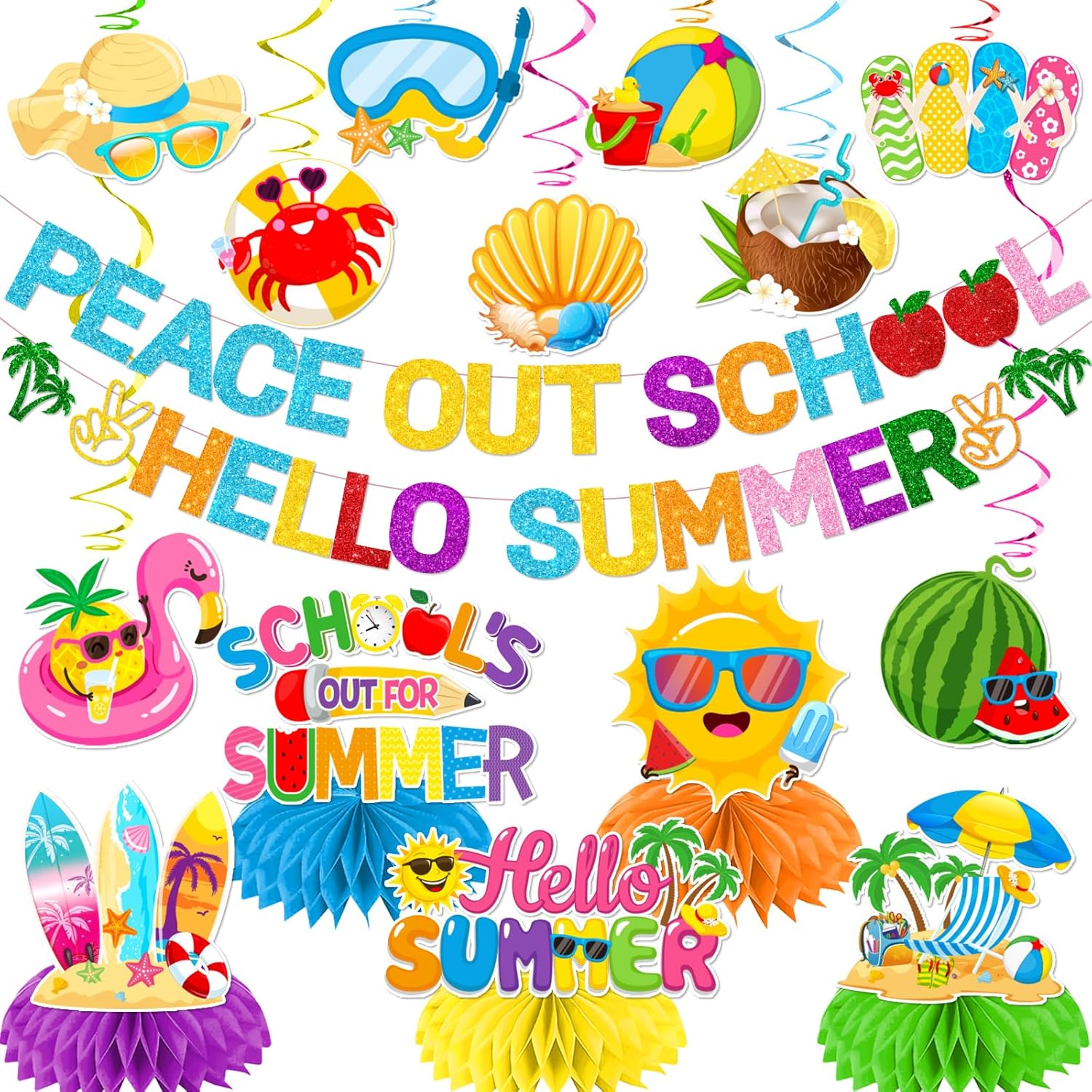 Amazon.com: Schools Out for Summer Decorations, End Of School Year ...