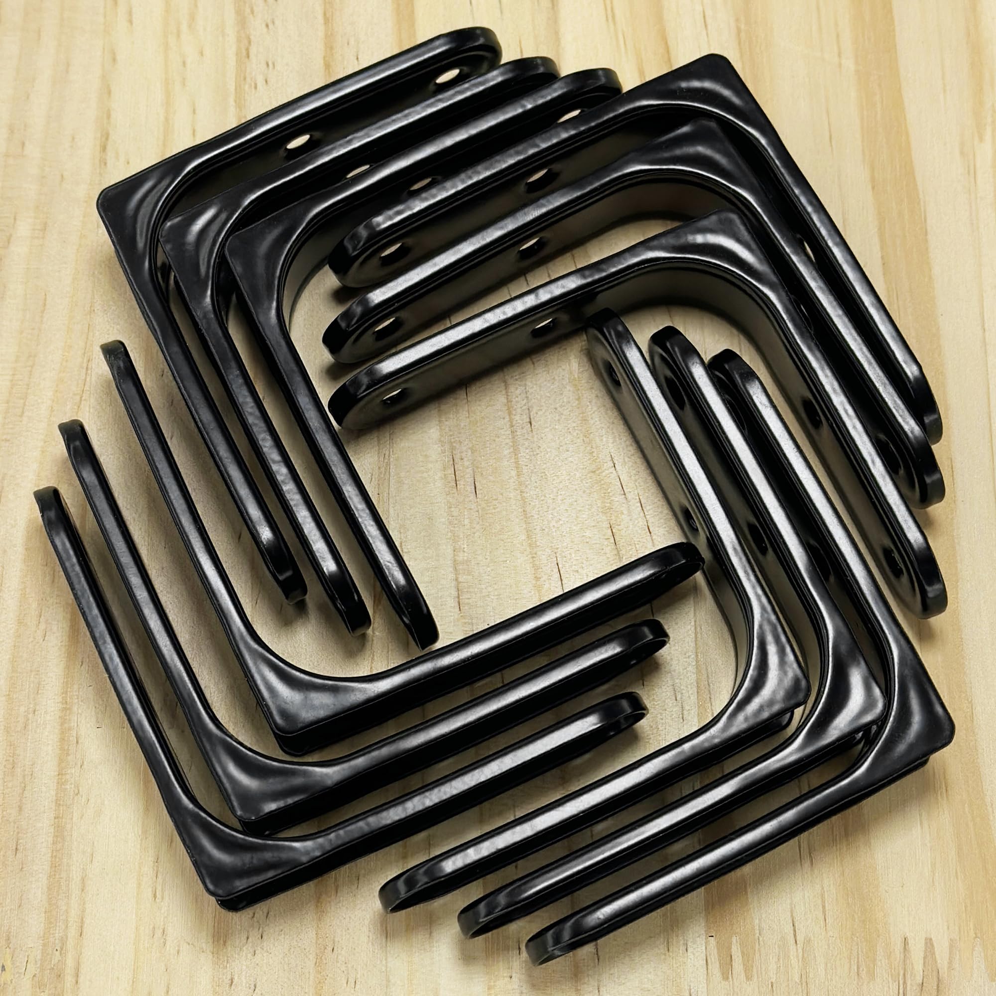 12 PCS Furniture Shelf Brackets, 90-Degree Metal L-Shaped Corner ...