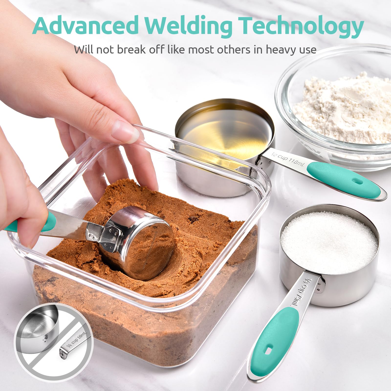 Snapklik.com : U-Taste Measuring Cups Spoons Set: 18/8 Stainless Steel ...