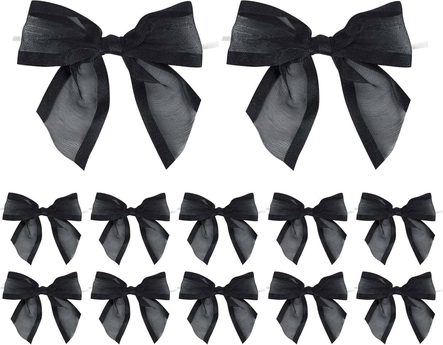 Amazon.com: AIMUDI Black Bows for Crafts 4" Premade Black Twist Tie ...