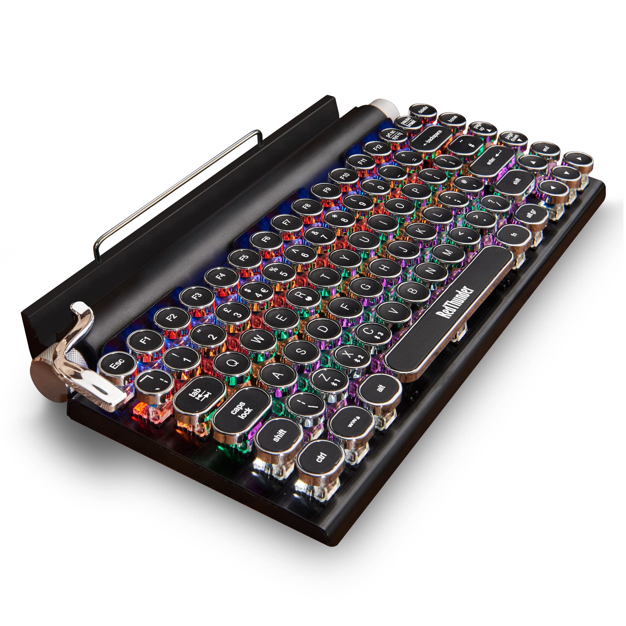 Redthunder Rt84 Retro Typewriter Keyboard Uk Layout Bluetooth 5 0 ...