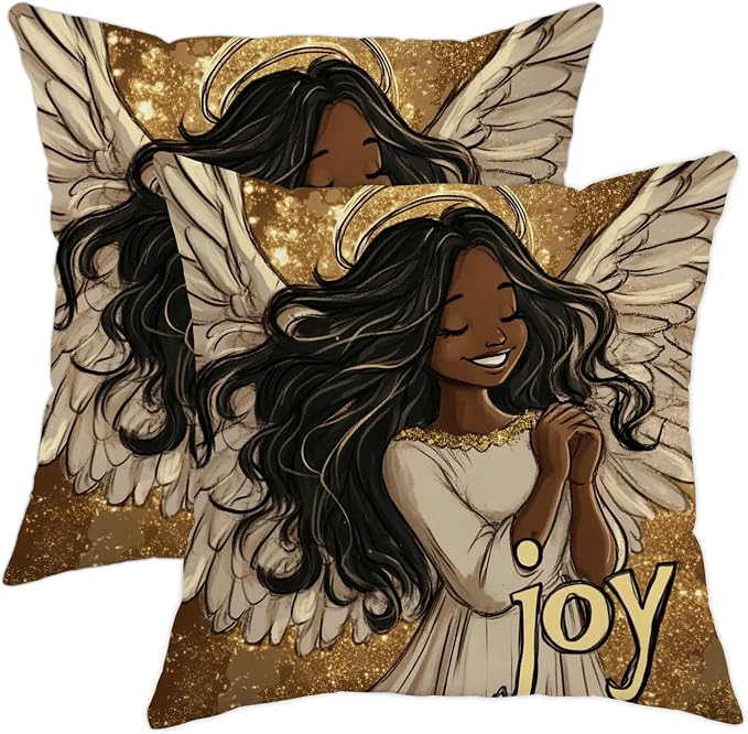 Amazon.com: DESIHOM Christmas Angel Throw Pillow Covers 20x20 Set of 2 ...