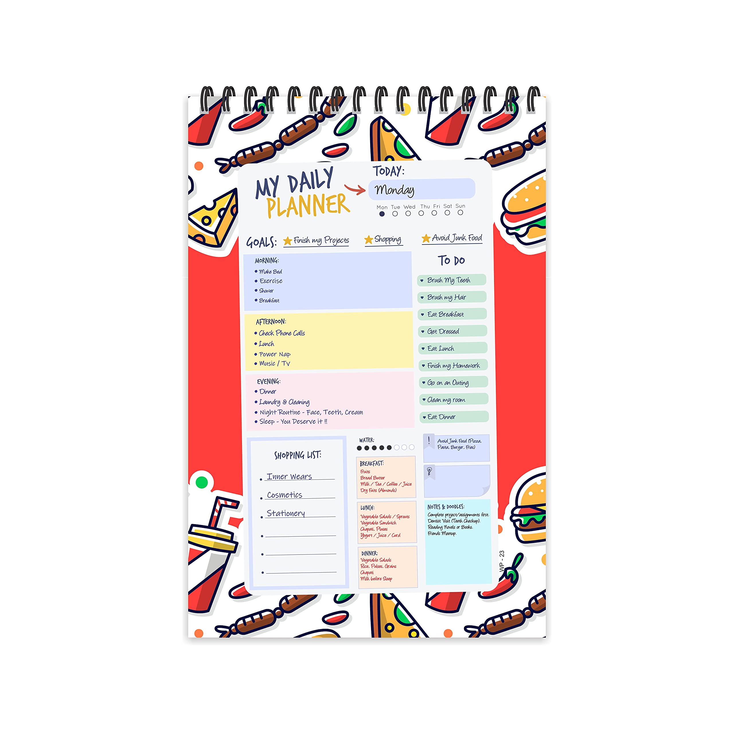 Buy ESCAPER Food Theme Daily Planner 2023 2024 A5 Size 80 Days Plan