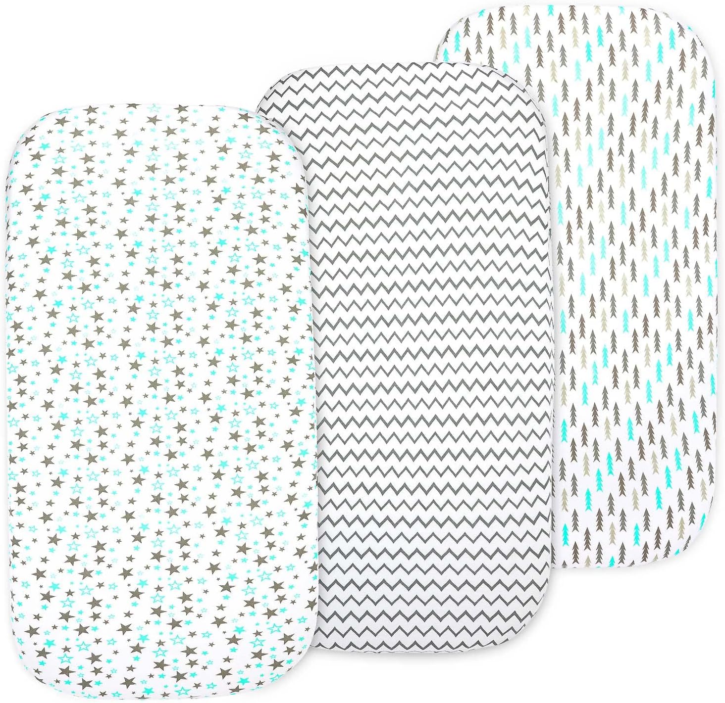Amazon.com: Baby Bassinet Sheets for Boy and Girl (3 Pack) - 100% ...