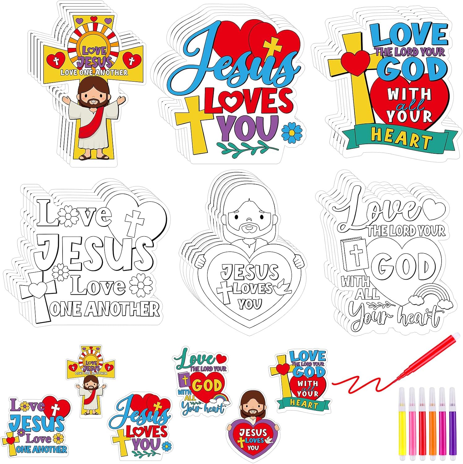 Amazon.com: Saysurey 30 Sets Christian Crafts for Kids Jesus Loves Me ...