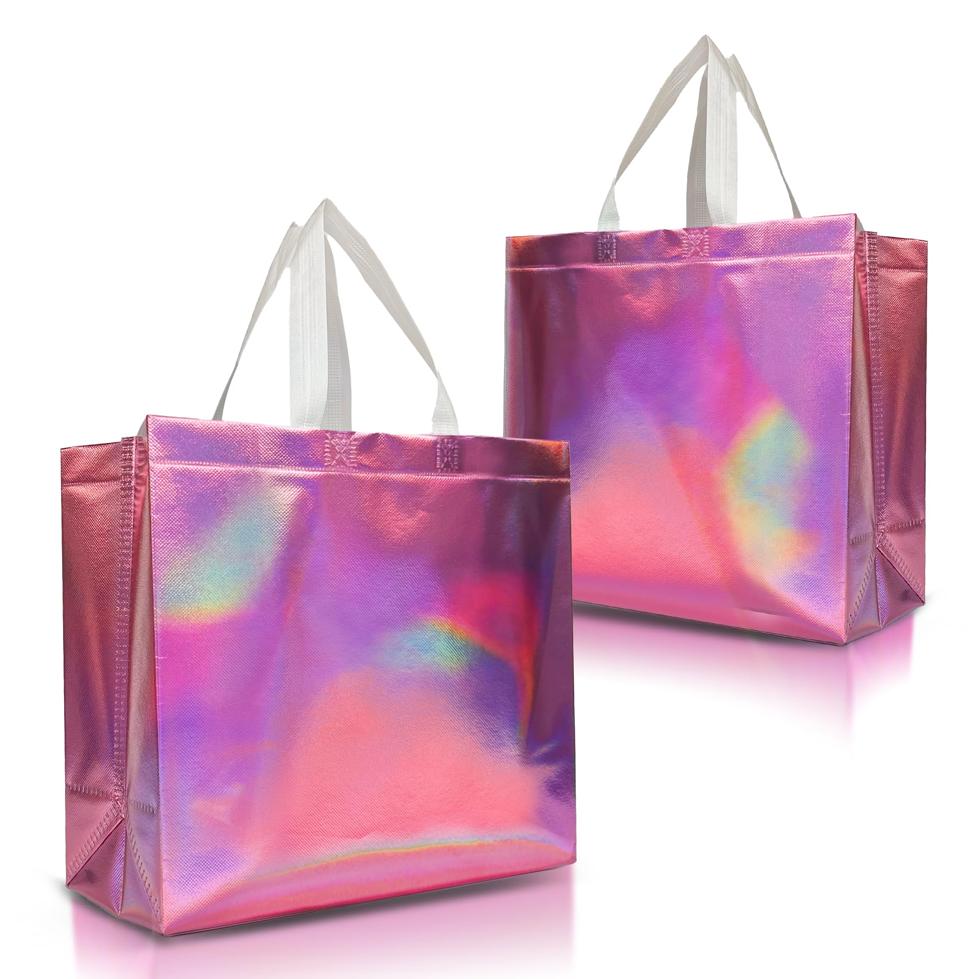 Amazon.com: Nush Nush Reusable Pink Iridescent Gift Bags Large Size ...