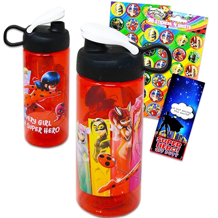 Buy Miraculous Ladybug Water Bottle Set for Girls - Miraculous Ladybug ...