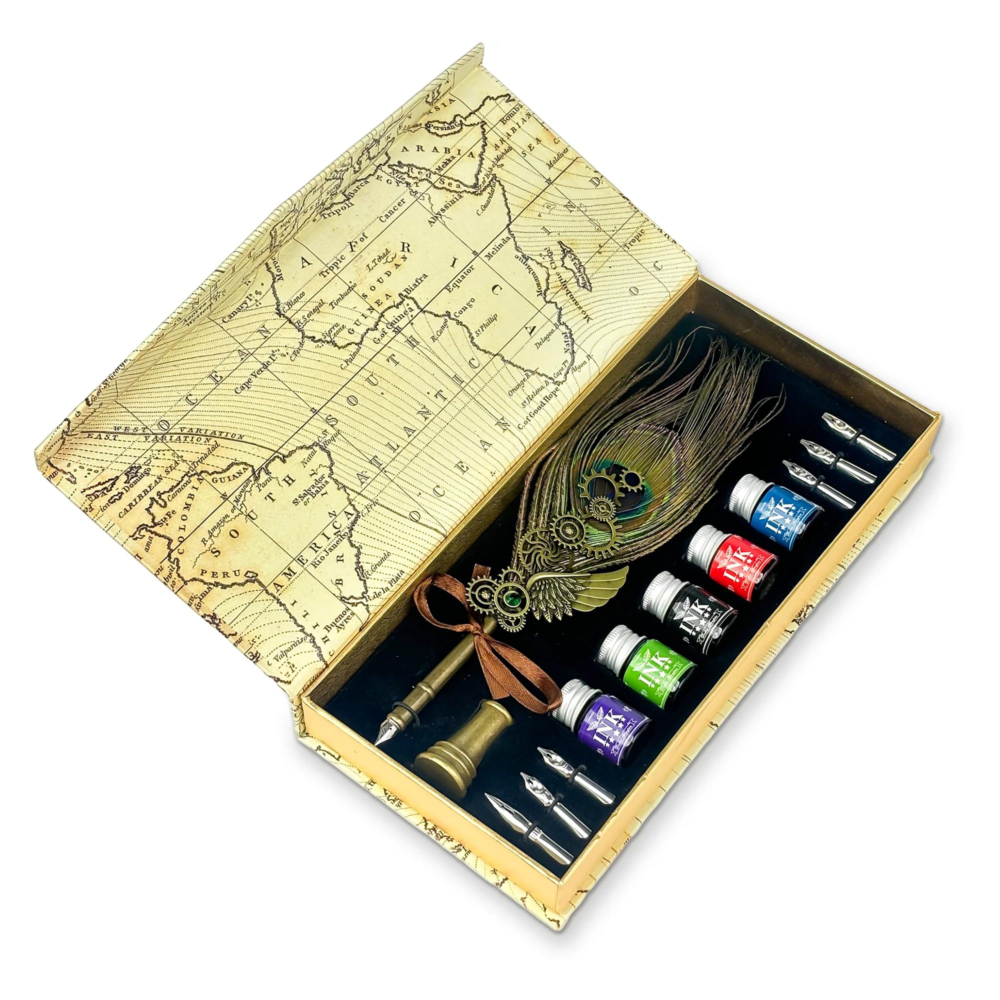 Submarine 4002 Vintage Peacock Quill & Inks Set for Calligraphy lovers ...