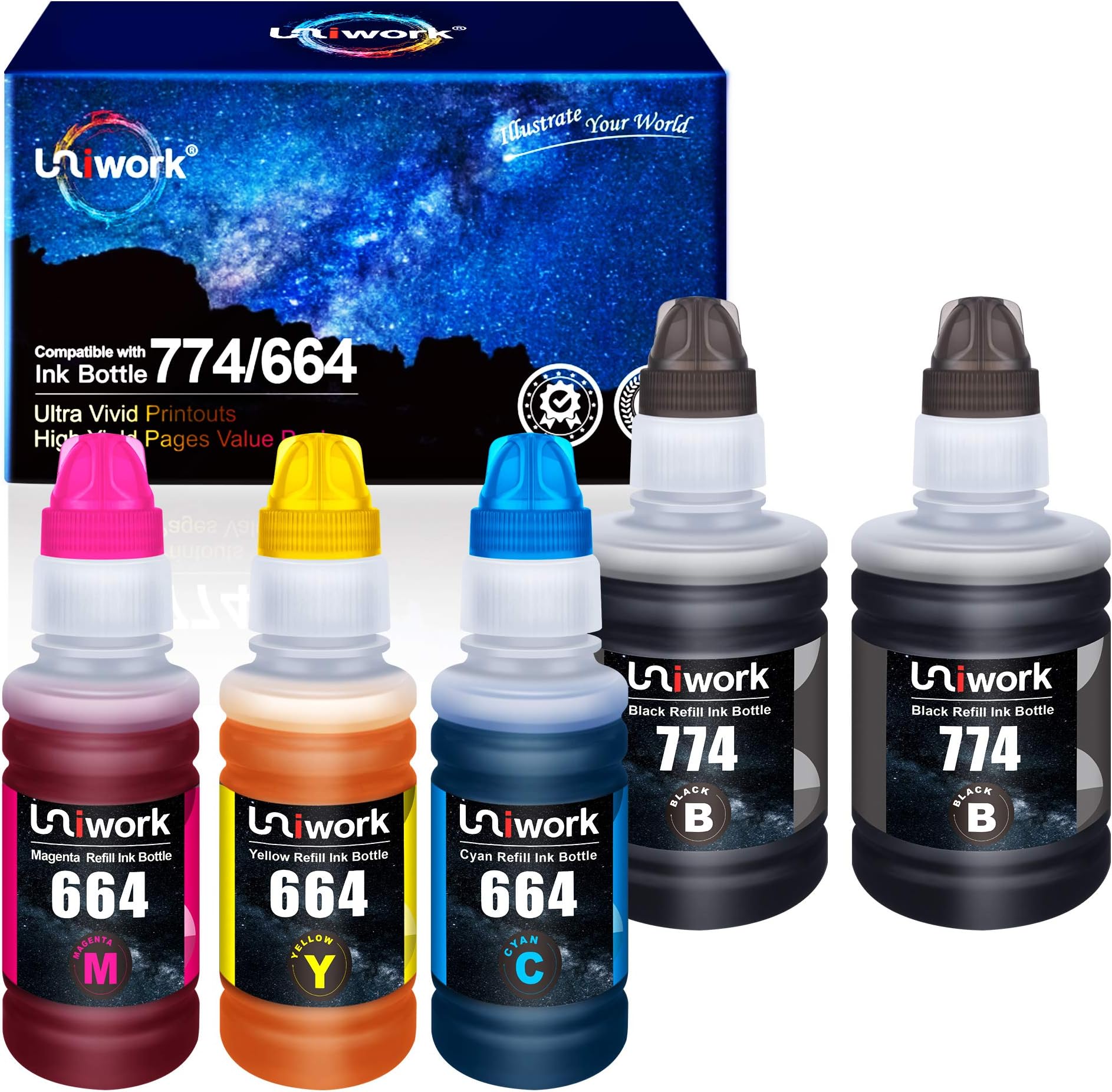 Amazon.com: Mintink Compatible 664 T664 Ink Refill Bottles for ET-2650 ...