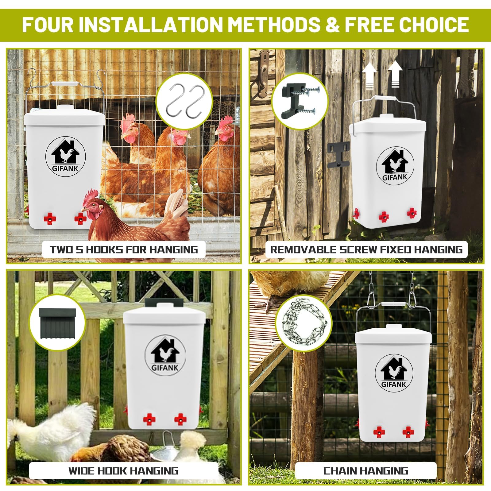 Snapklik.com : GIFANK Chicken Feeder And Waterer Set,3 Gallon Automatic ...