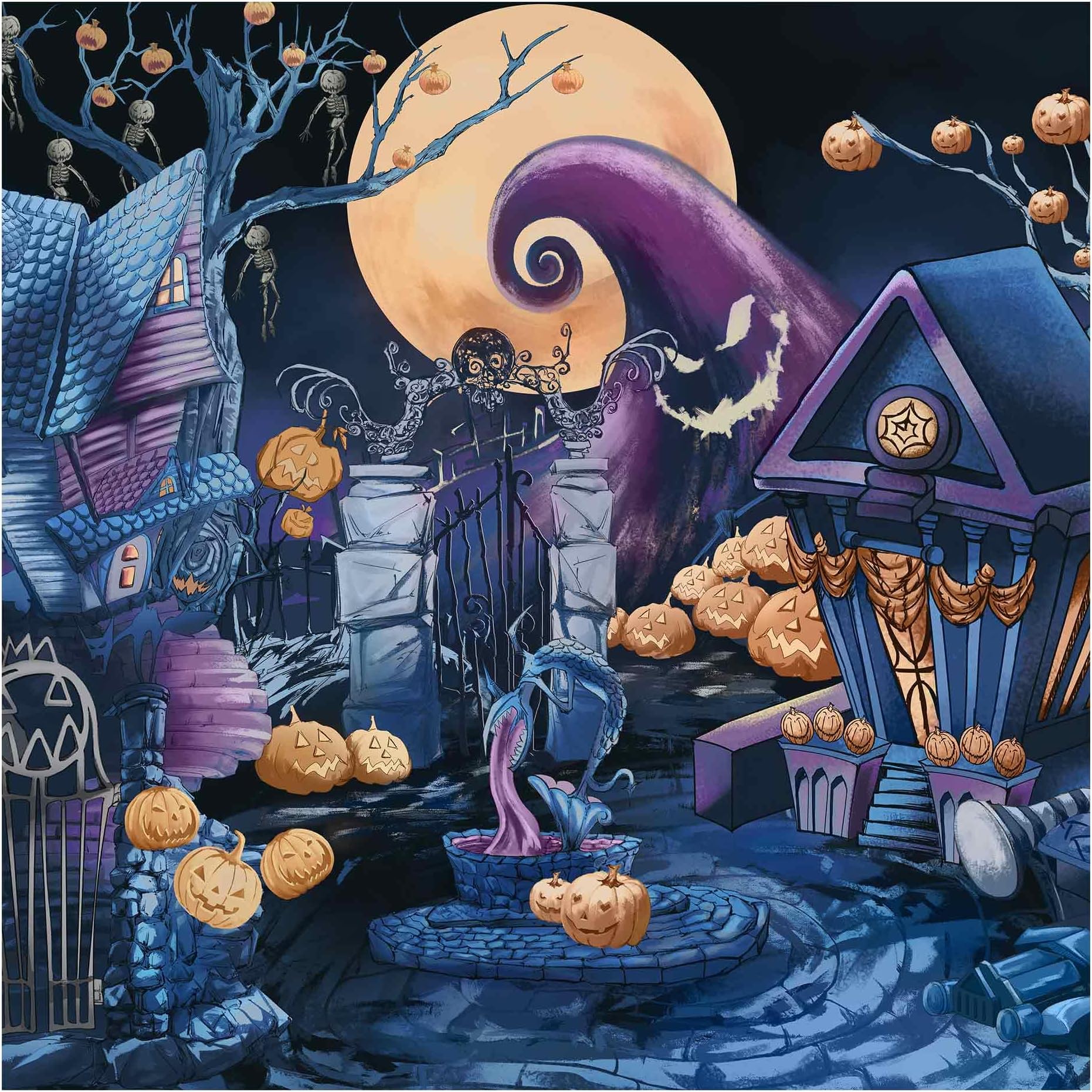 Amazon.com : Allenjoy 6 x 6 FT Halloween Nightmare Backdrop Trick Or Treat Photography ...