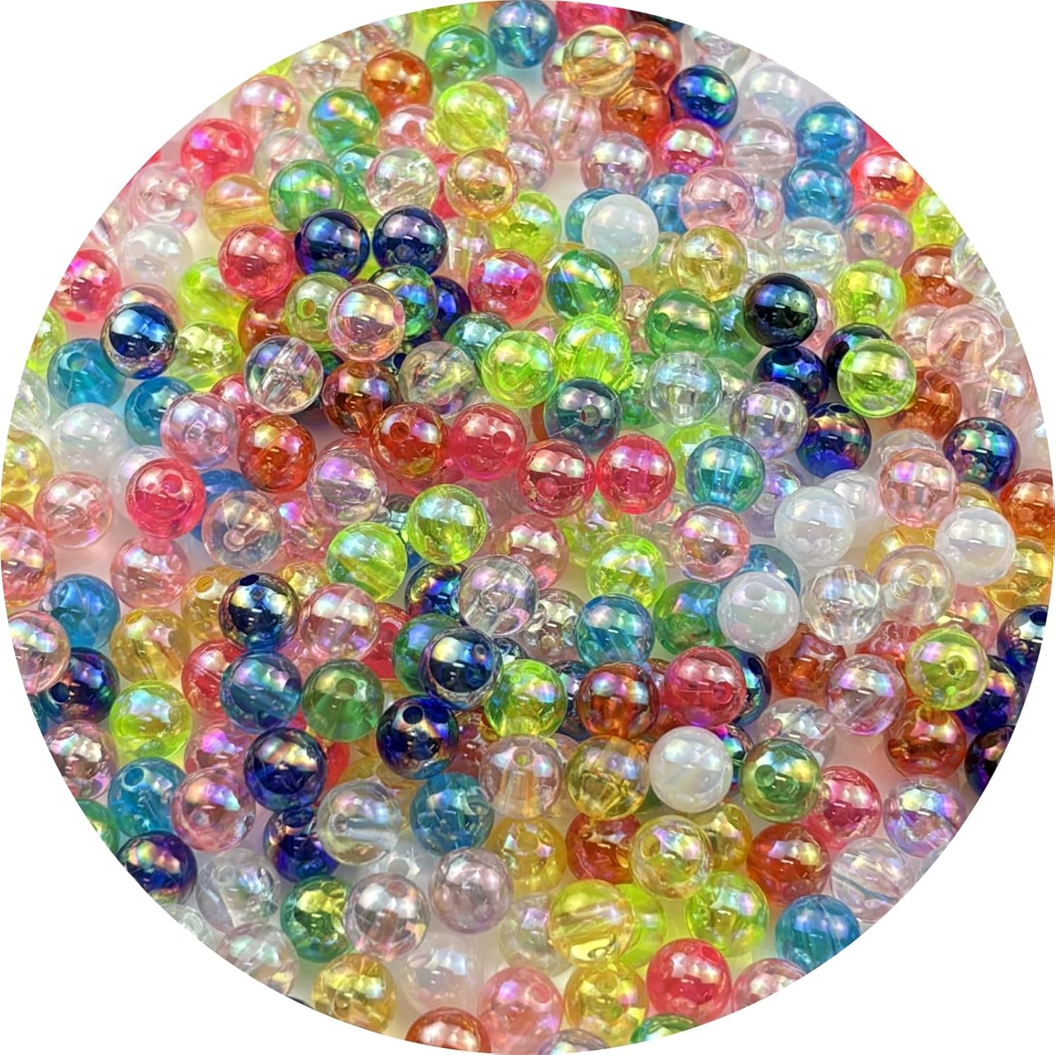 Amazon.com: Pinhoollgo 300pcs 8mm Acrylic Round Beads AB Colors Acrylic ...