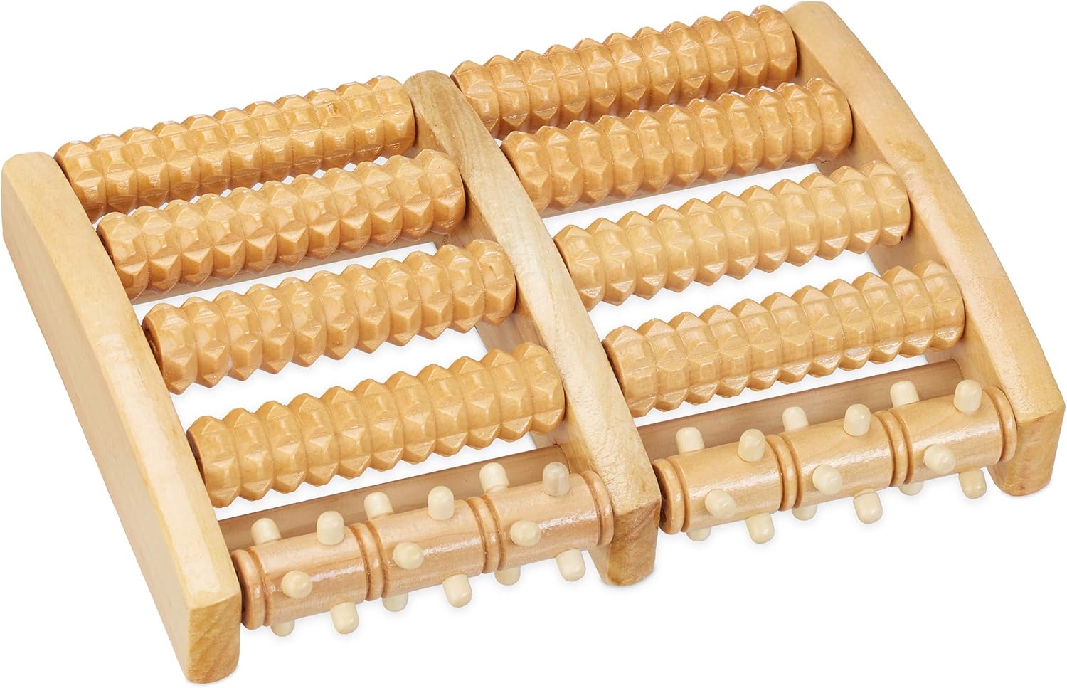 Amazon.com: Relaxdays Foot Massage Roller Wooden 10 Wheels Nubs Foot ...