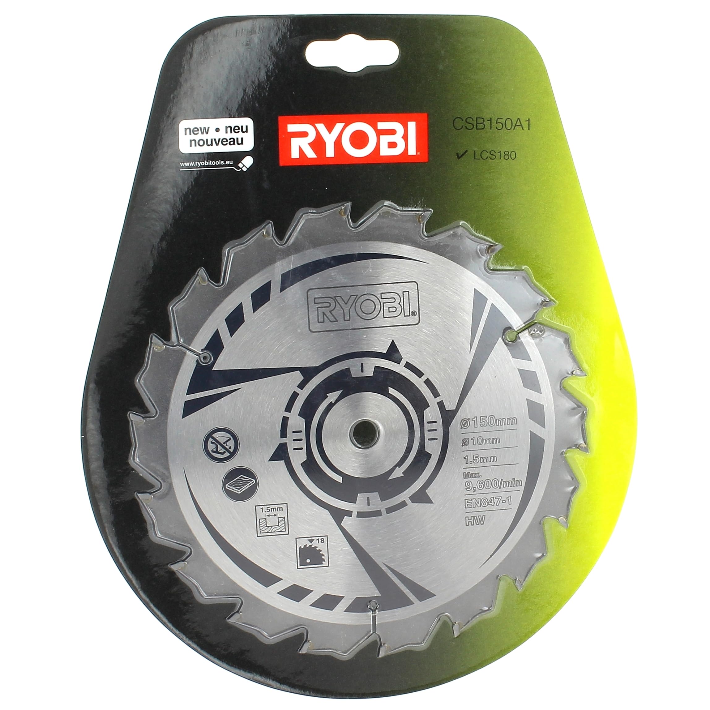 Ryobi CSB150A1 150mm Circular Saw Blade for RWSL1801M : Amazon.co.uk ...