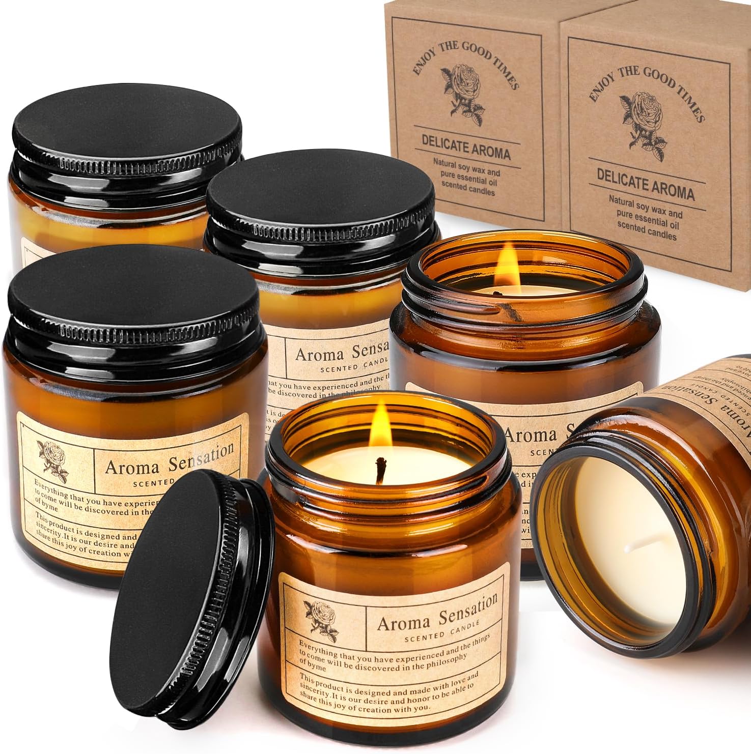 Bluelander Set de 3 Velas Aromaticas Decorativas, Velas de 3.5 Oz ...