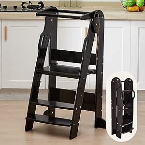 Amazon.com: FUNLIO Foldable Kitchen Step Stool, 3-Level Height ...
