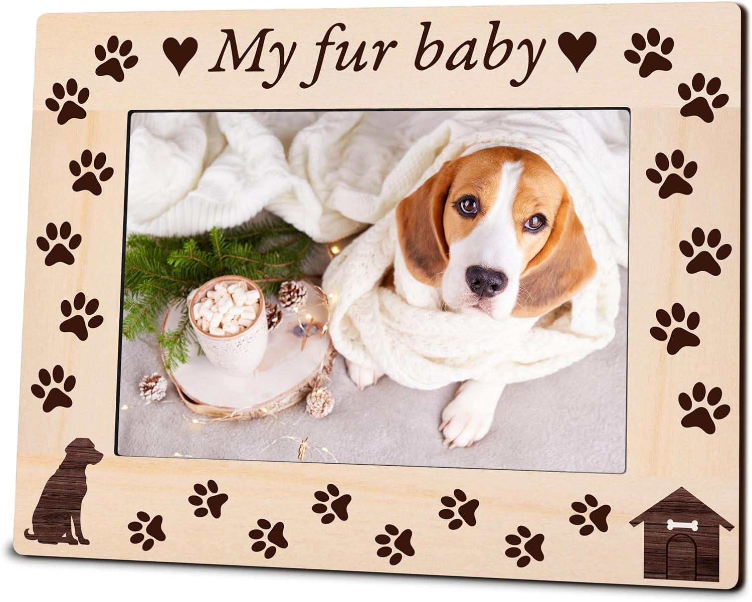Amazon.com - Grehos 5"X7" Photo Wooden Frame - My Fur Baby - Dog Theme ...