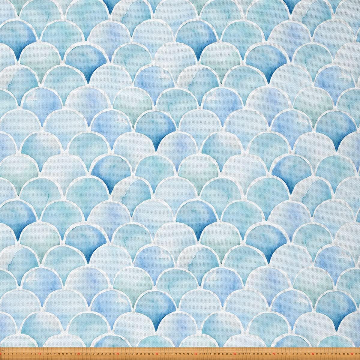Amazon.com: Upholstery Ocean Fish Scales Fabric for Chairs Couch,Sea ...