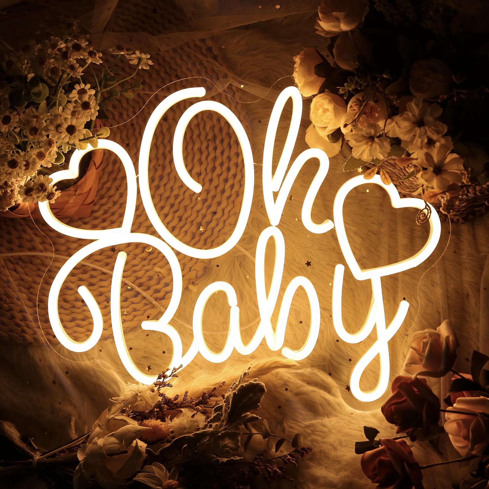 Snapklik.com : Oh Baby Neon Sign For Backdrop, Warm White Oh Baby Light ...