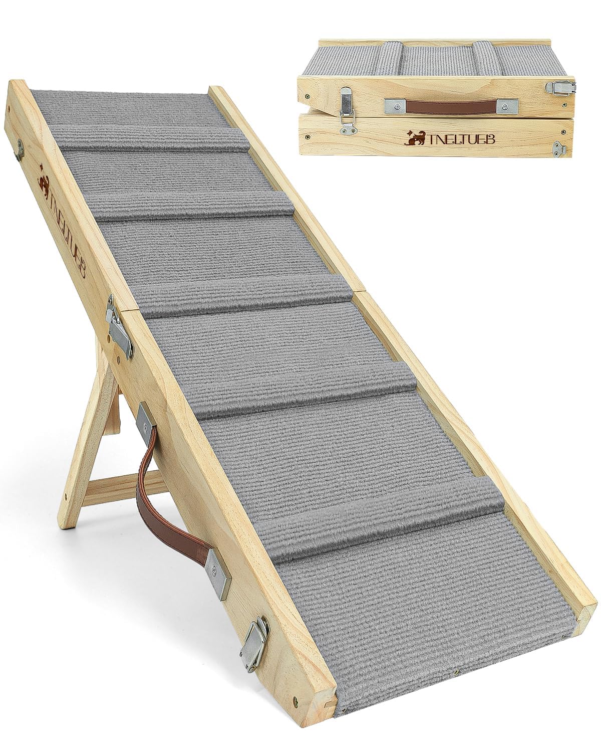 TNELTUEB Adjustable Dog Ramp, Folding Portable Dog Pet Ramp for Small ...