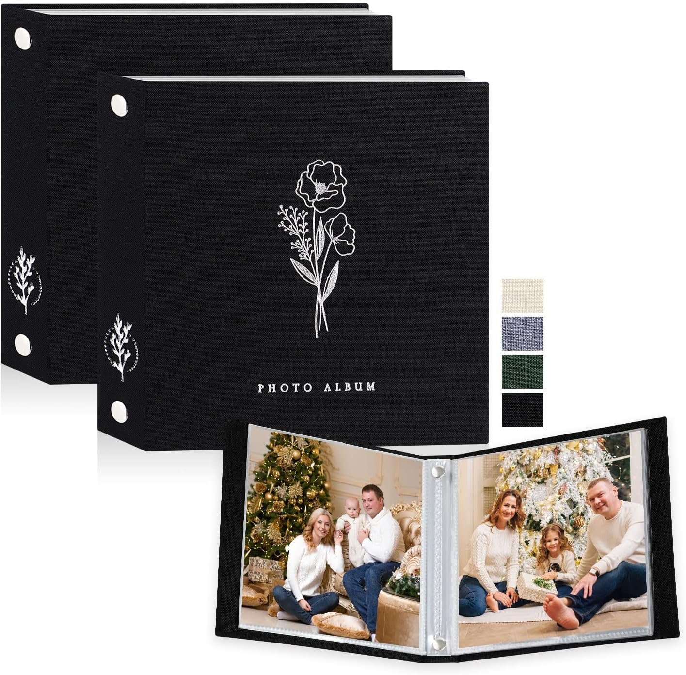 Amazon.com: Lanpn Photo Album 4x4 2 Packs, Linen Hard Cover Small ...