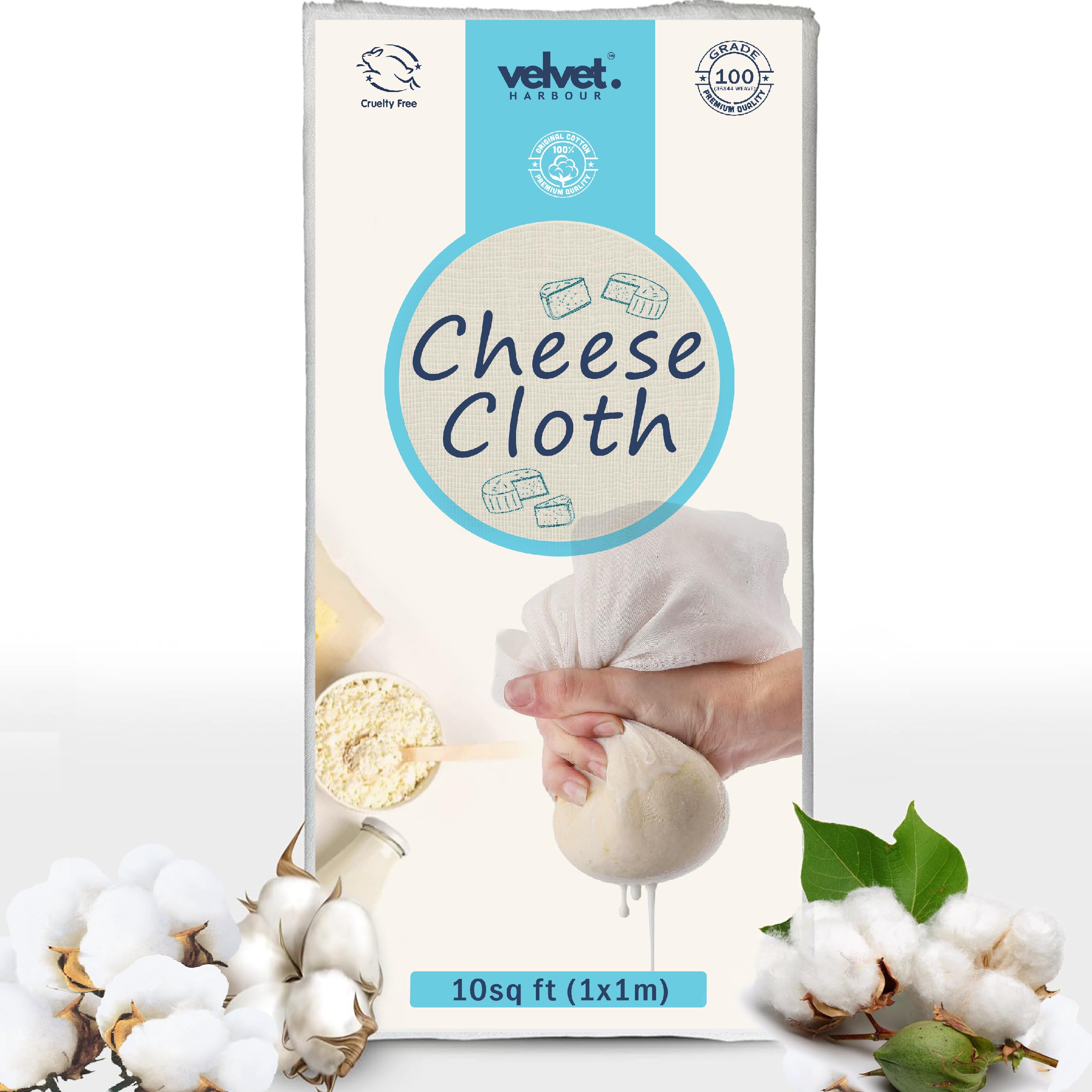 Muslin Cheese Cotton Cloth, 1x1.2 Meter, 1 Pack, Food Grade - Strainer ...