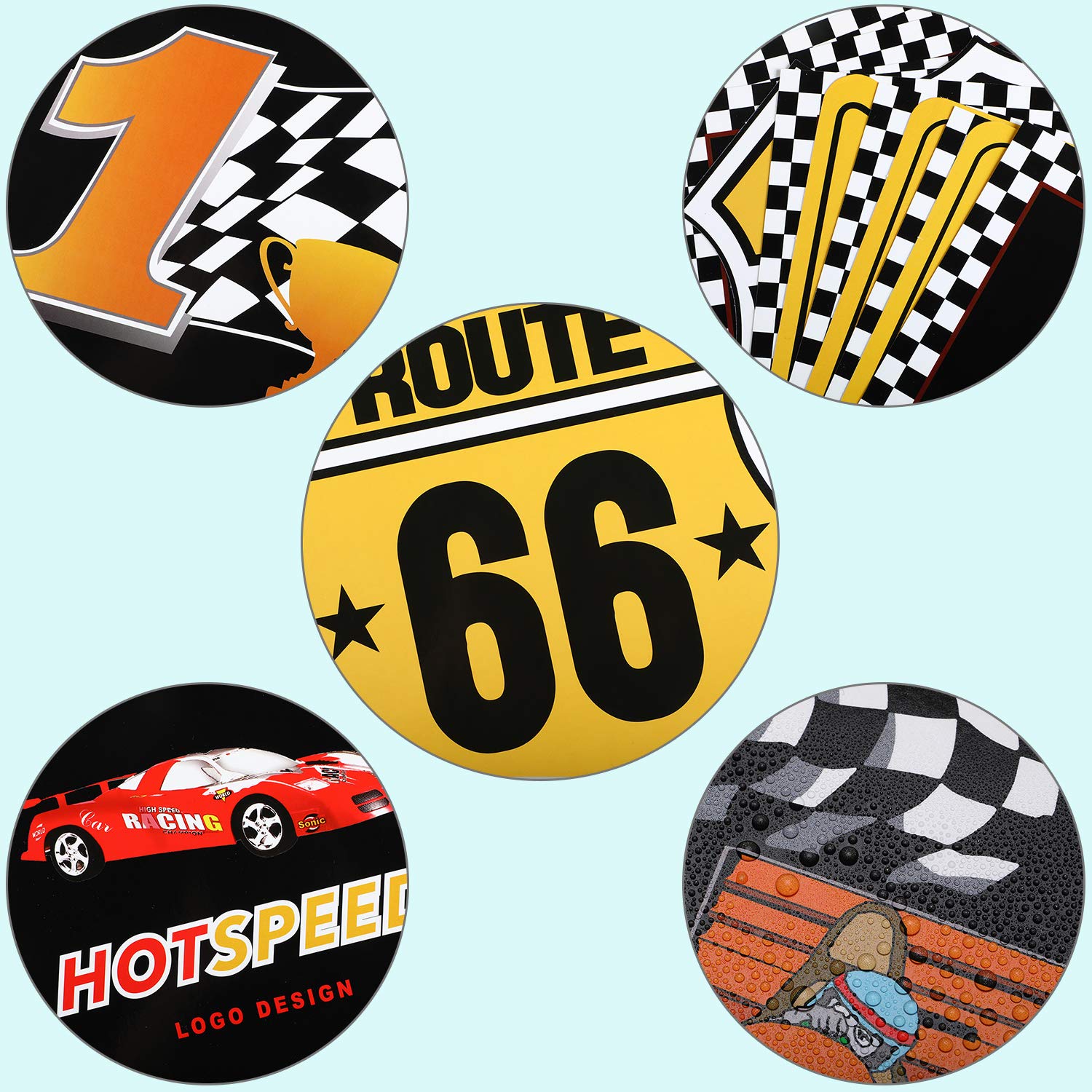 Buy 12 Pieces Race Car Party Decorations Funny Race Car Signs Racing ...