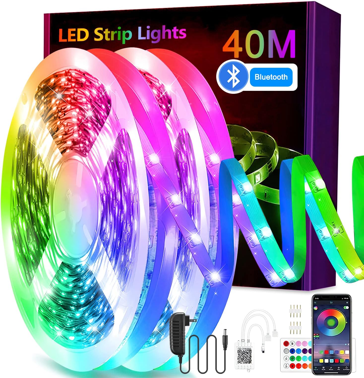 Tira LED 40M, Sebami Tiras de LED Bluetooth tira led inteligente ...